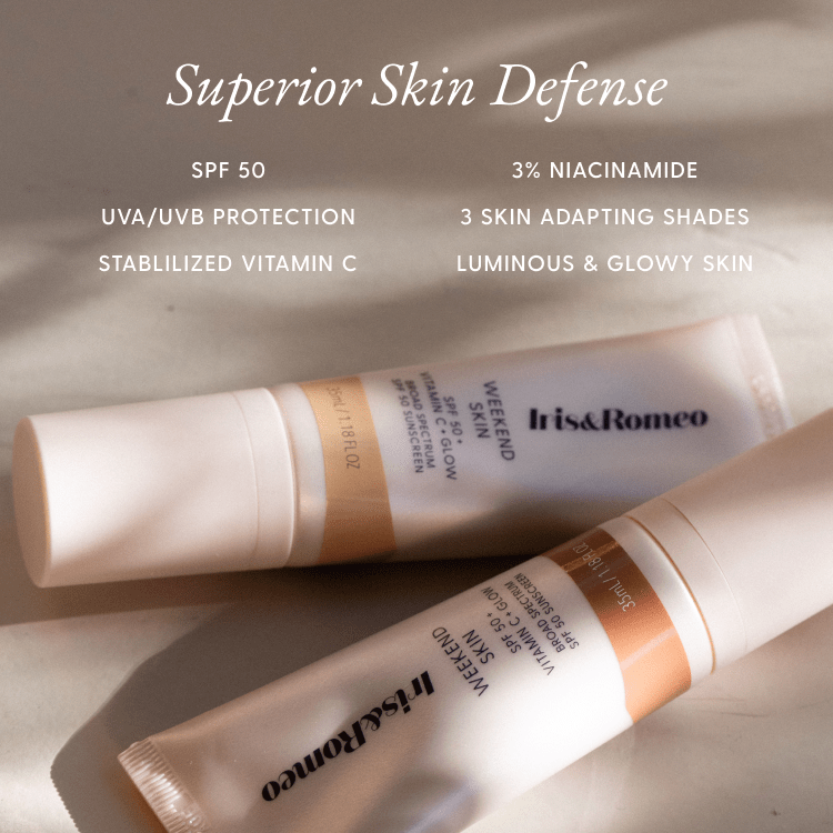 Weekend Skin SPF50 Tinted Sunscreen with Vitamin C | Iris&Romeo